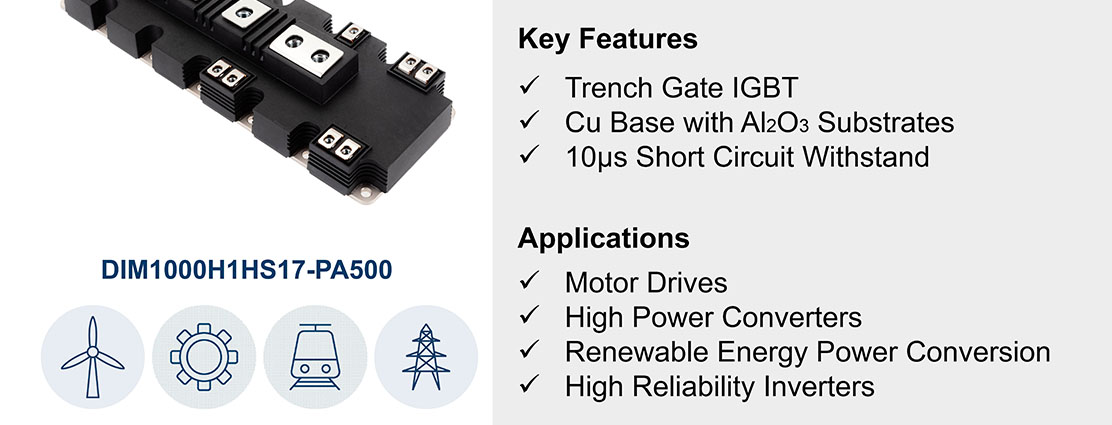 1.7kV Gen5 Trench Gate H1 IGBT Module